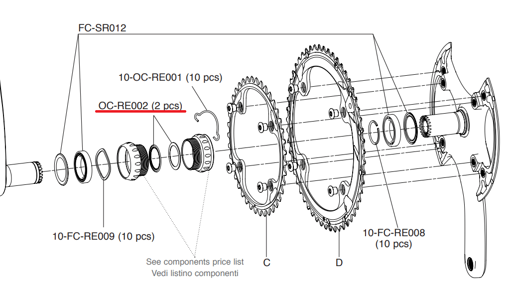 Campagnolo ( カンパニョーロ ) リペアパーツ OC-RE002 SEAL ( シール ) | 自転車・パーツ・ウェア通販 | ワイズロードオンライン